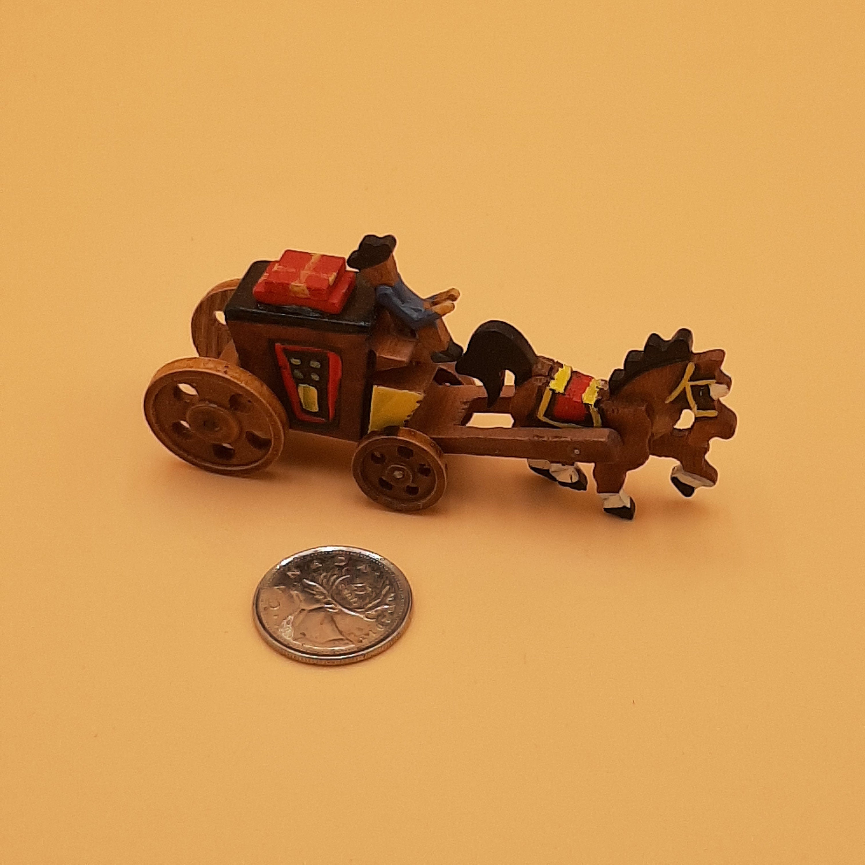 Miniature Painted Wooden Horse & Carriage - Etsy