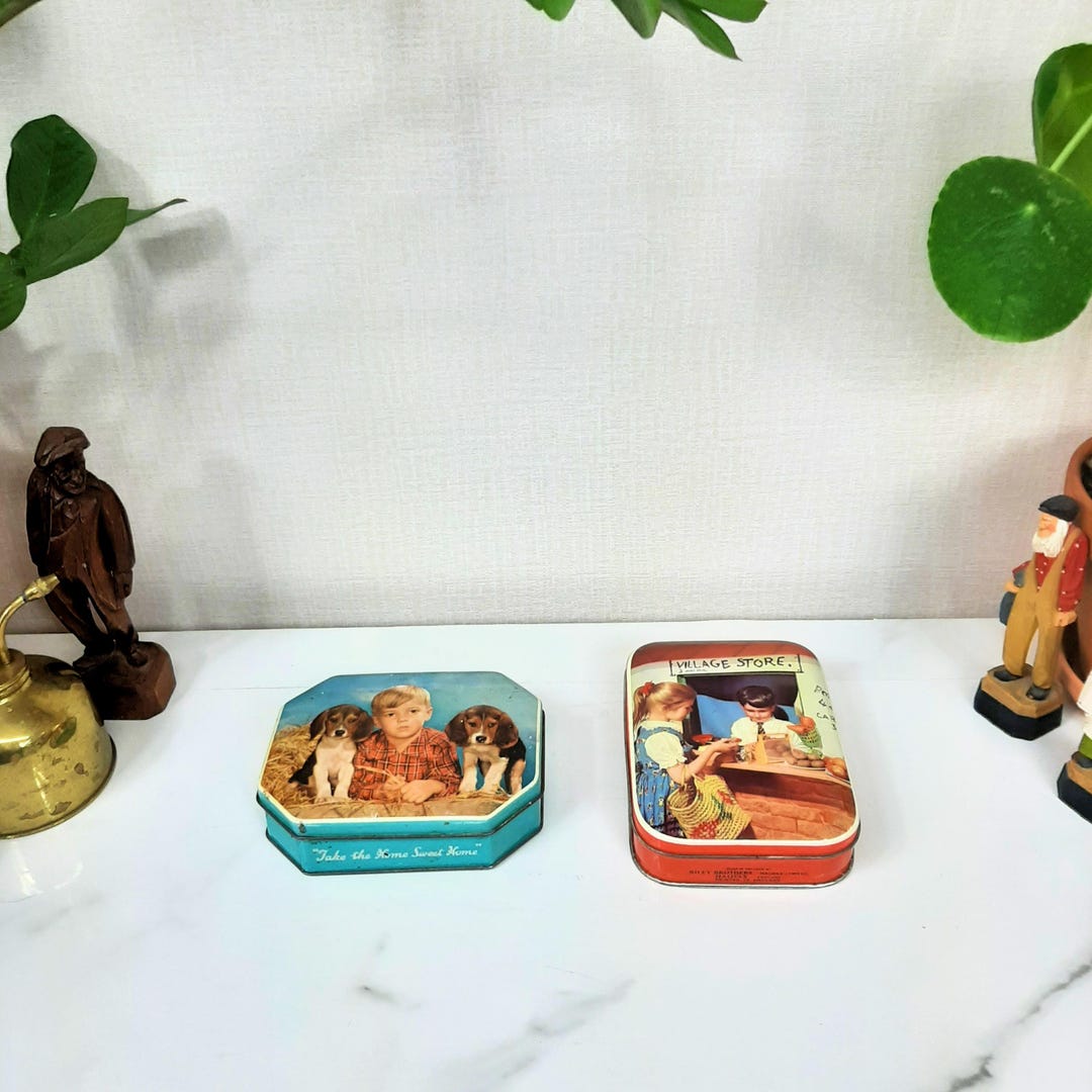 Two Tin Vintage Toffee Boxes - Etsy