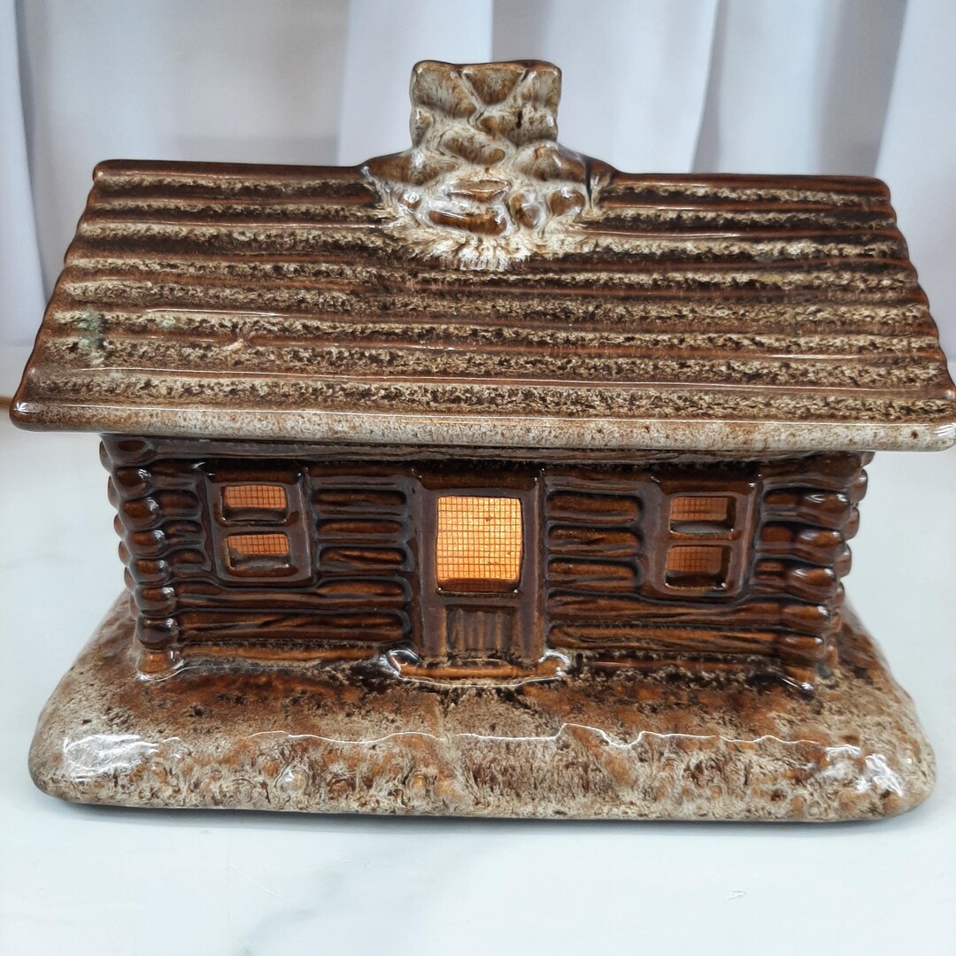 Rustic Log Cabin Lamp - Etsy