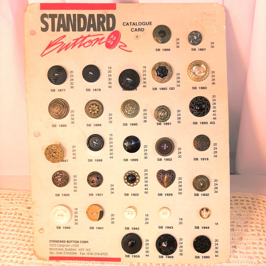 Vintage Button Catalog Card - Etsy