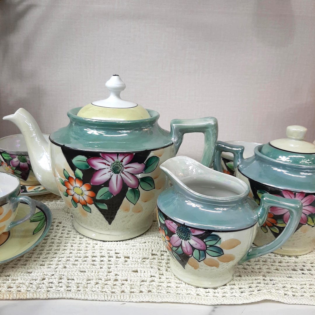 Japanese Lusterware Tea Set - 18 Pieces - Etsy