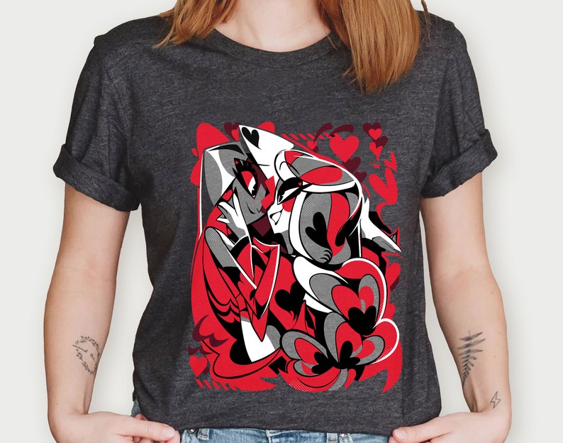 Hazbin Hotel Charlie and Vaggie Shirt, Chaggie Hazbin Hotel Cartoon ...