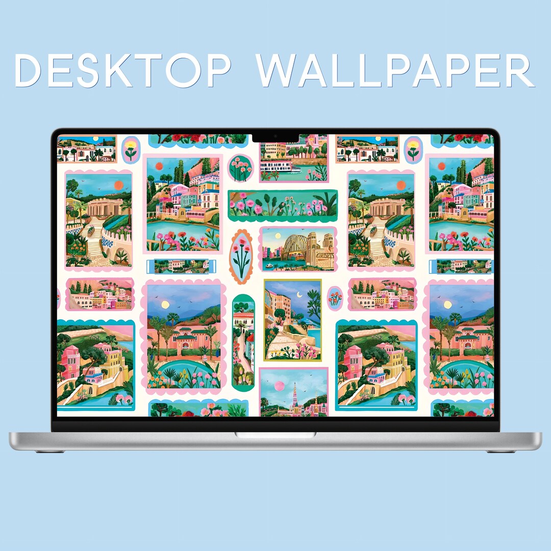 Desktop Wallpaper Original Design Postcard Illustrations - Etsy
