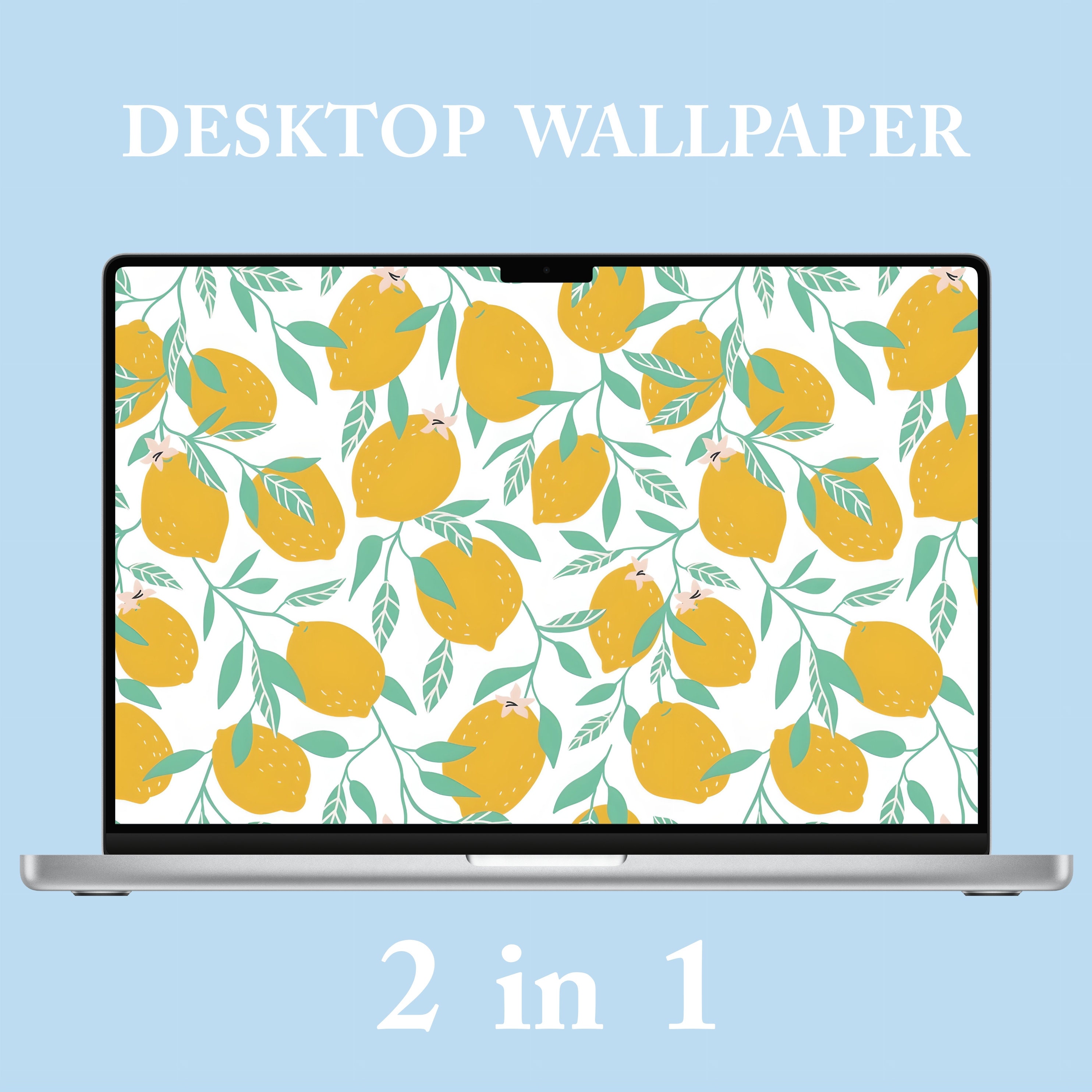 Desktop Wallpaper Original Design Lemon Illutration - Etsy