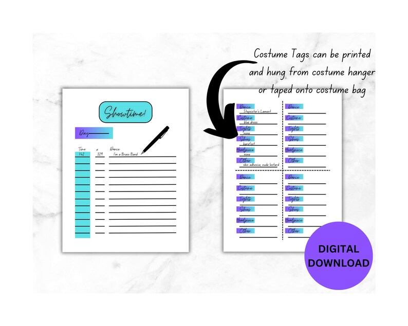 Dance Competition Printable Bundle, Dance Competition Packing List ...