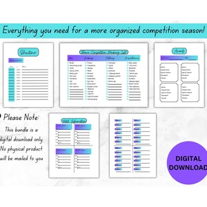 Dance Competition Printable Bundle, Dance Competition Packing List ...