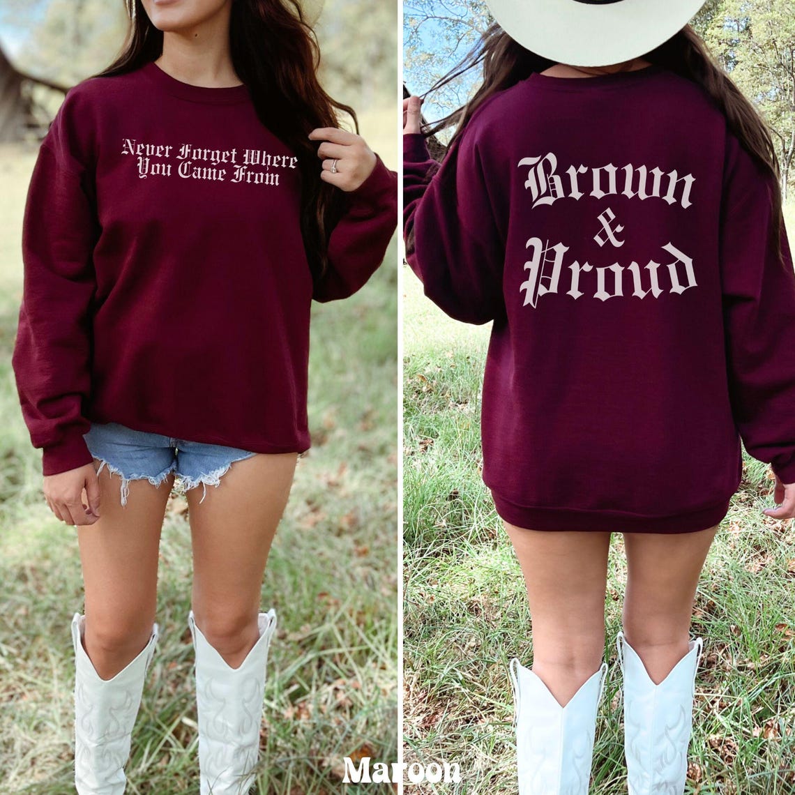 Never Forget Where You Came From Sweatshirt, Brown and Proud, Latinx ...