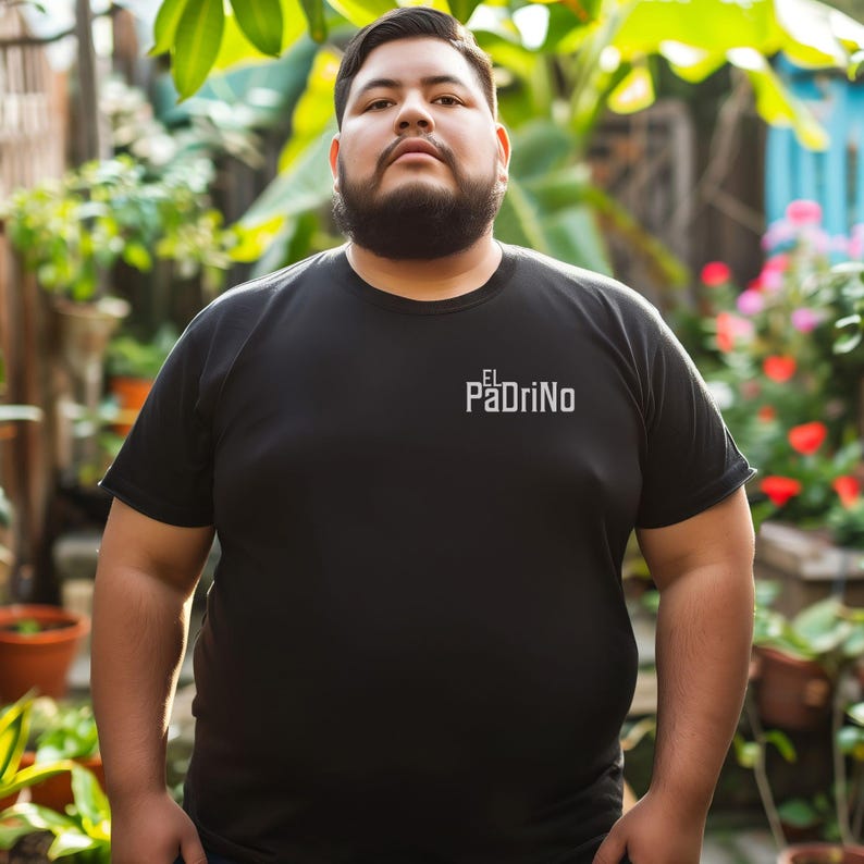 El Padrino Pocket Print Tshirt, Godfather Gift, Spanish Shirt, Latino ...