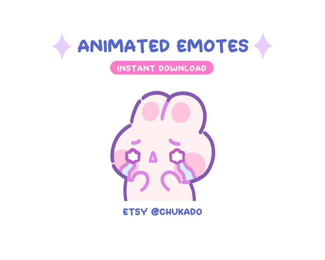 Animated Bunny Emotes Crying Sad Twitch Emotes Discord GIF Rabbits ...