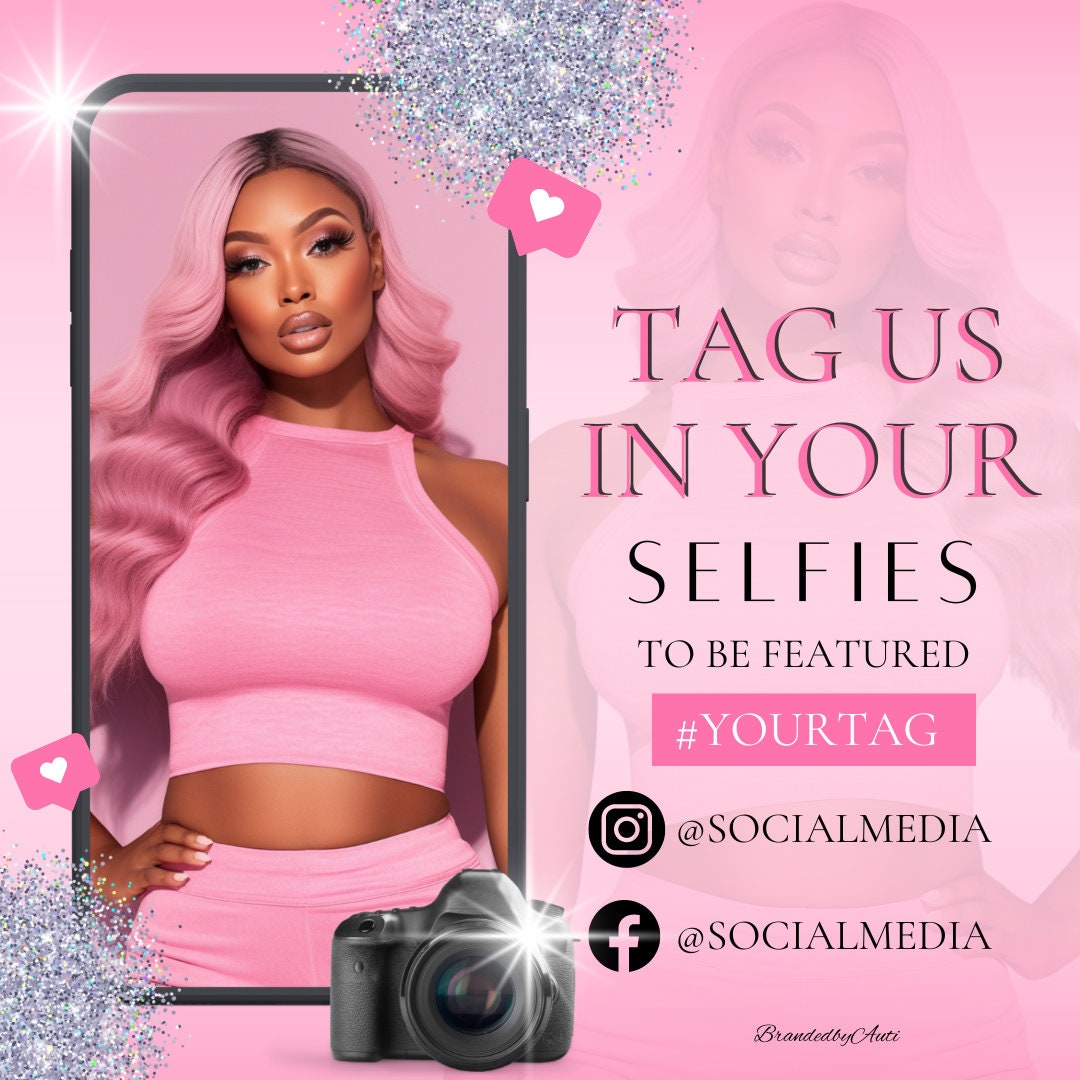 Tag Us Flyer, DIY Flyer Template Design, Hair Flyer, Social Media Flyer ...