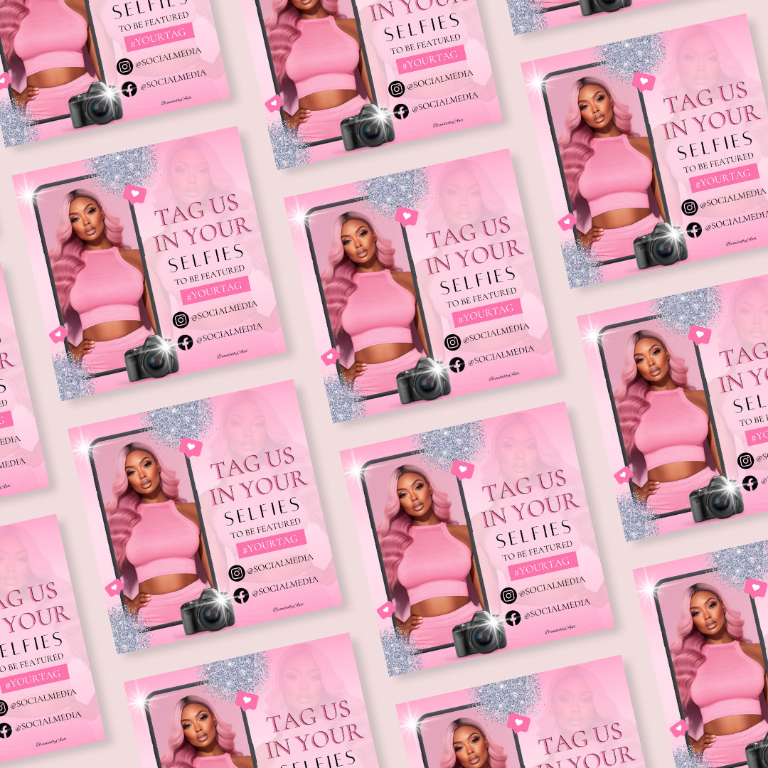 Tag Us Flyer, DIY Flyer Template Design, Hair Flyer, Social Media Flyer ...