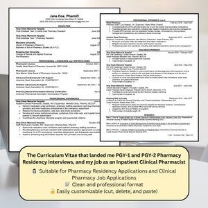 Simple Pharmacist CV (curriculum Vitae) - Etsy