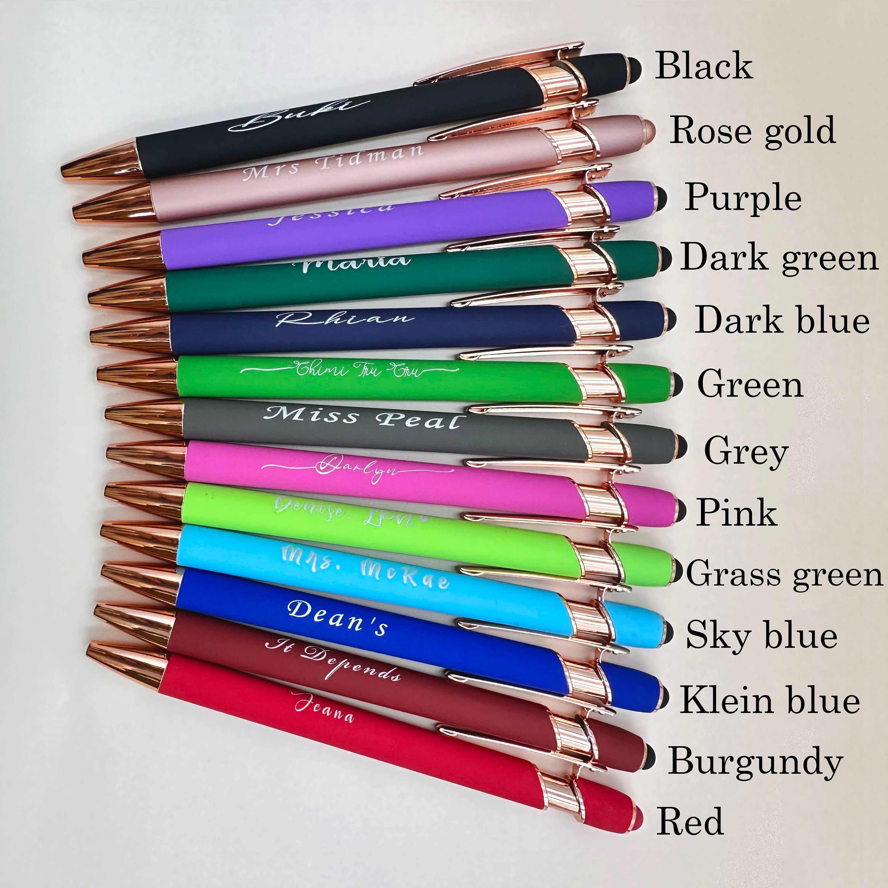 Personalised Pen Christmas Gift, Custom Engraved Soft Touch Pens, Gift ...