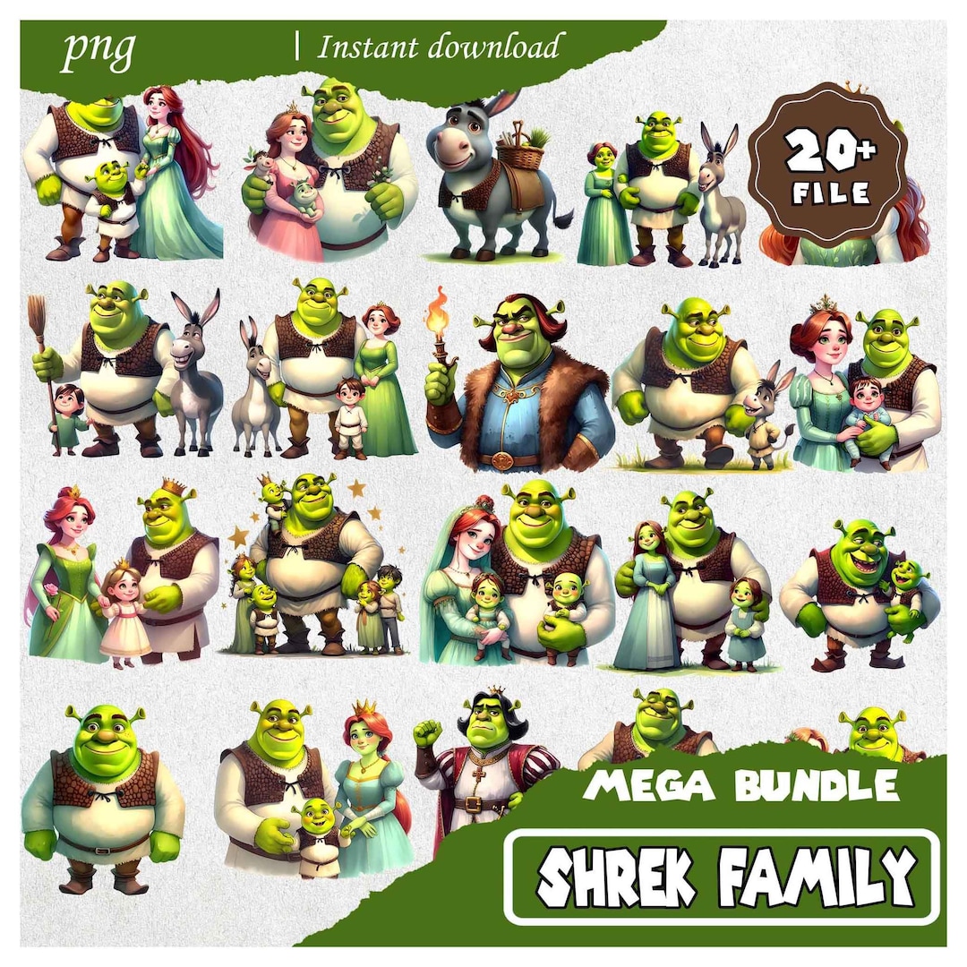 Shrek Png File, Png Bundle, Vector, Cricut, Silhouette, Cut Files ...