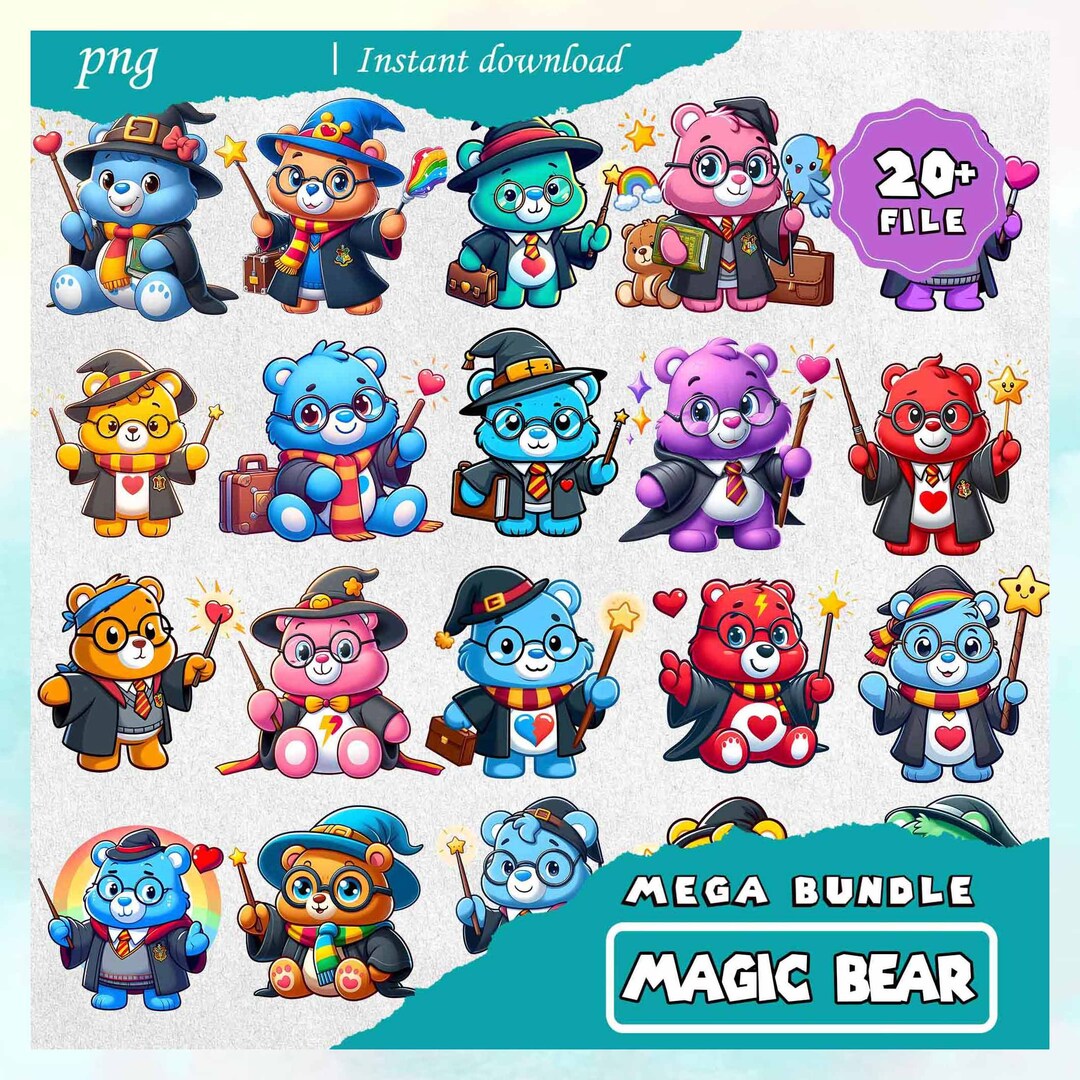 Care Bears Svg Bundle, Wizard Bears Svg, Harry Potter Svg, Care Bears Cricut Svg, Care Bears Png ...