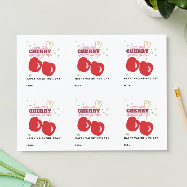 Cherry Valentine Printable - Etsy