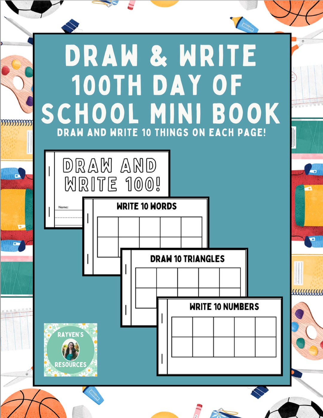 Draw and Write 100th Day of School MINI BOOK - Draw and Write 100 ...