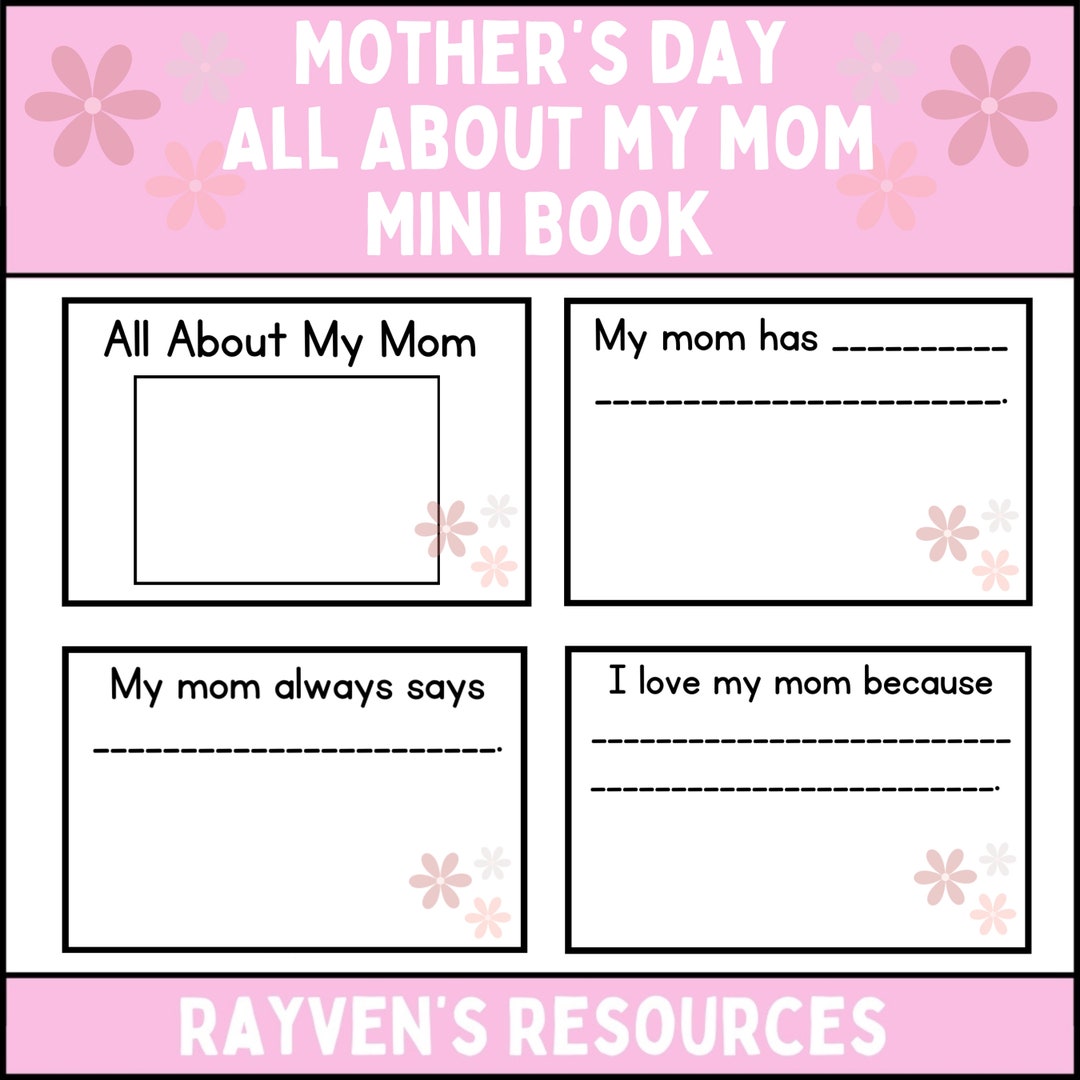 Mother's Day All About My Mom Mini Book K/1st Grade Writing - Etsy