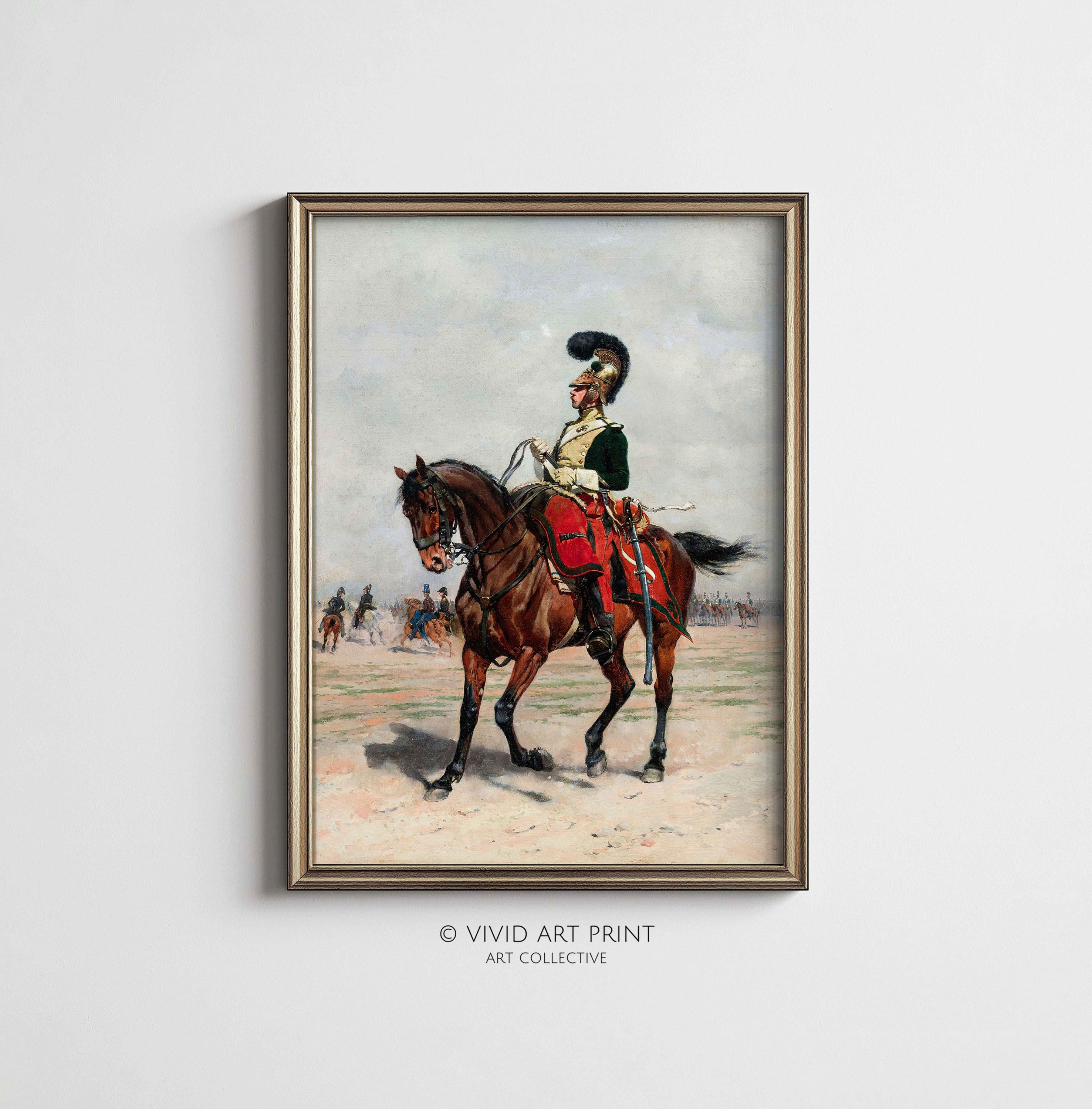 Antique Cavalry Officer Print: Vintage Equestrian Military Art (digital ...