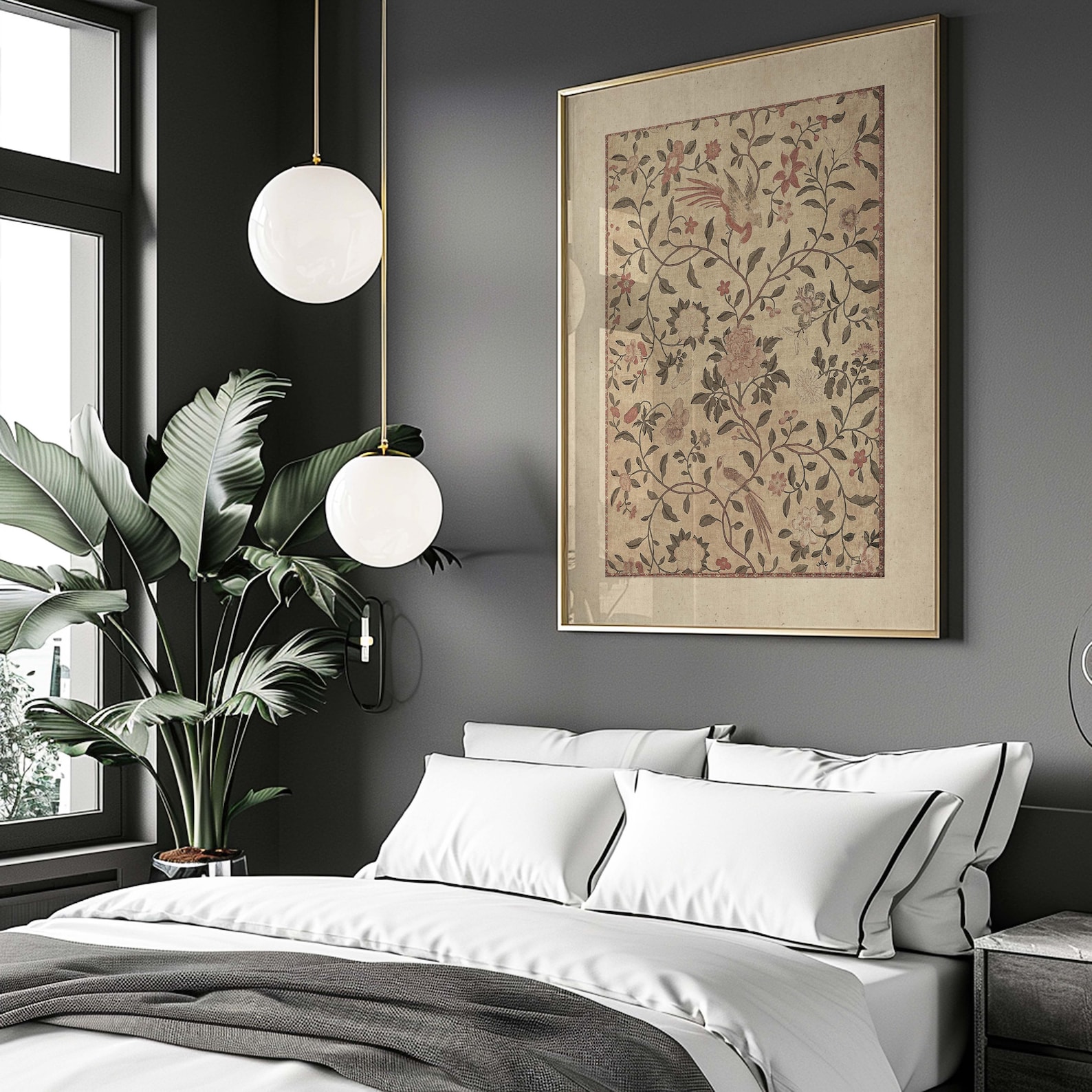 Vintage PRINTABLE Tapestry Pattern Antique Art floral Serenity Digital ...