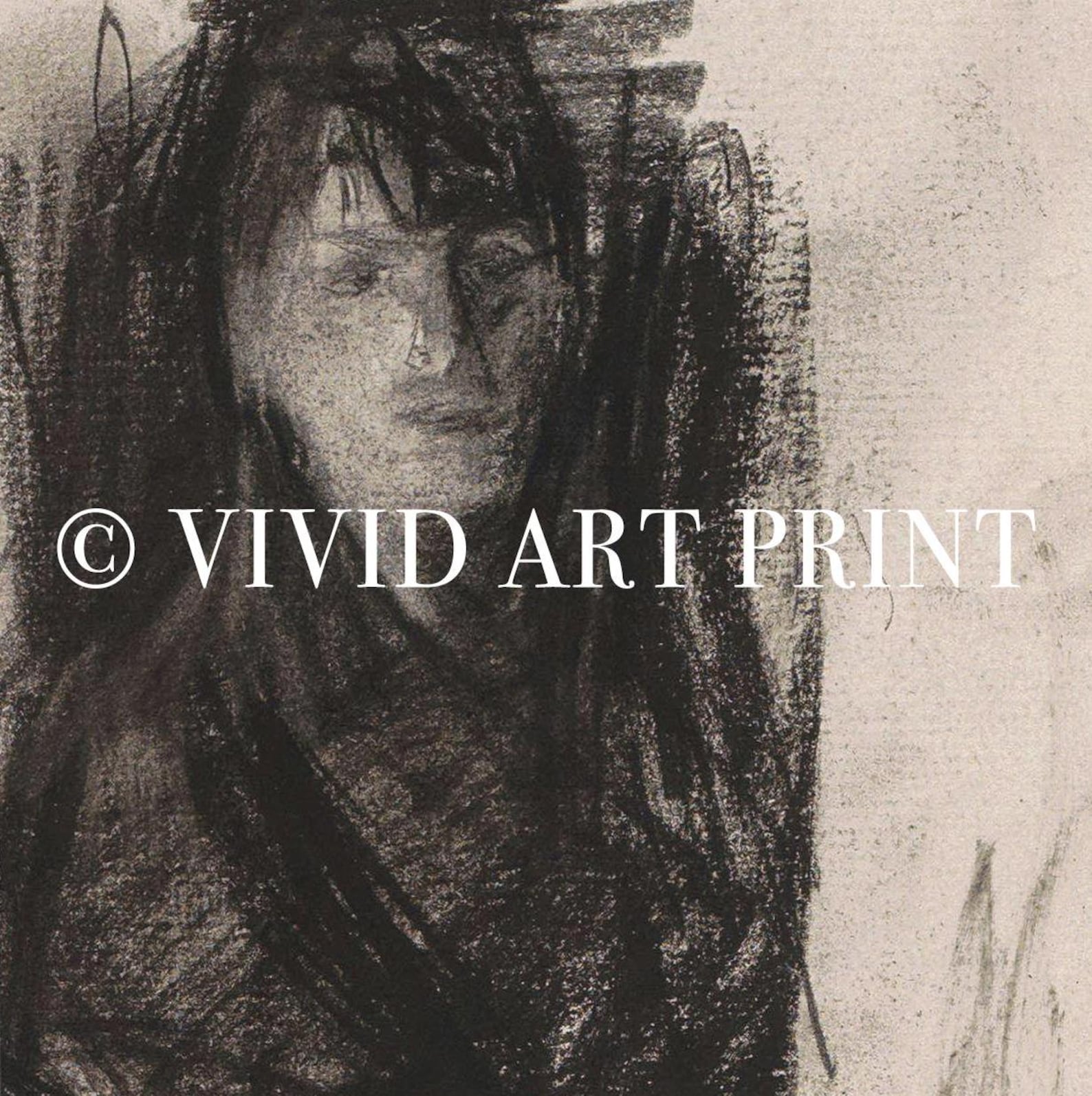 Vintage Charcoal Figure Drawing: Moody Fine Art Print (digital Download ...