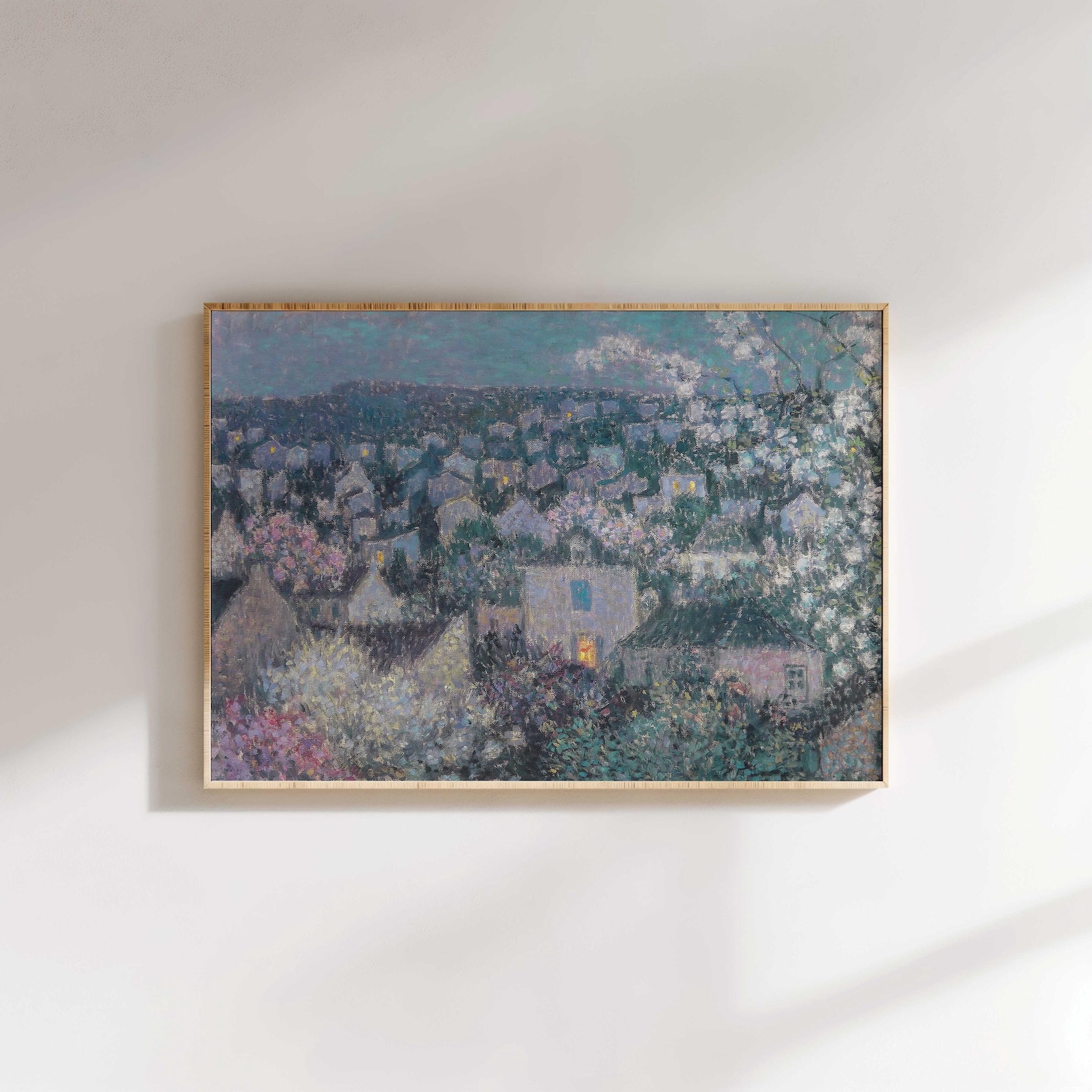 PRINTABLE Village Landscape Cottage Core Art | Vintage Impressionist ...