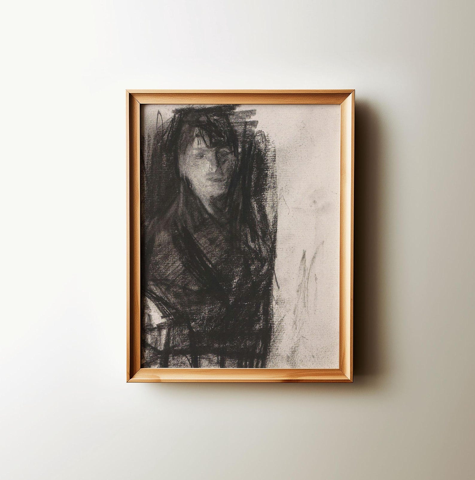 Vintage Charcoal Figure Drawing: Moody Fine Art Print (digital Download ...