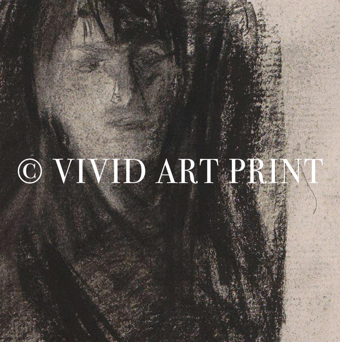 Vintage Charcoal Figure Drawing: Moody Fine Art Print (digital Download ...