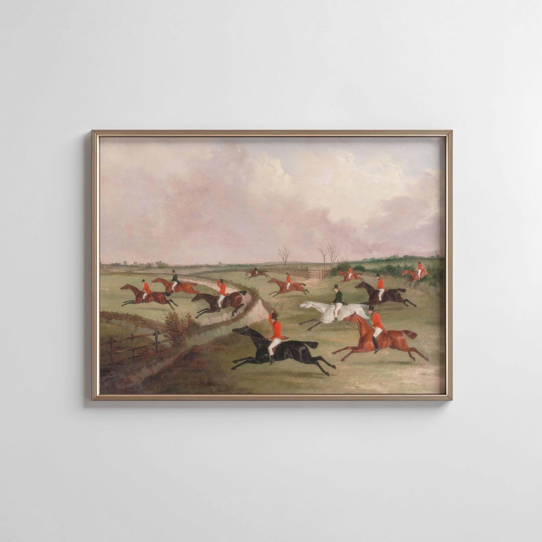 Equestrian Fox Hunting PRINTABLE Wall Art | Vintage English Countryside ...
