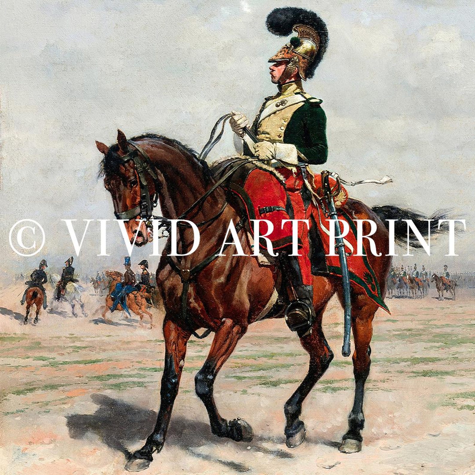 PRINTABLE Antique A Cavalry Officer Wall Art | Vintage Equestrian ...