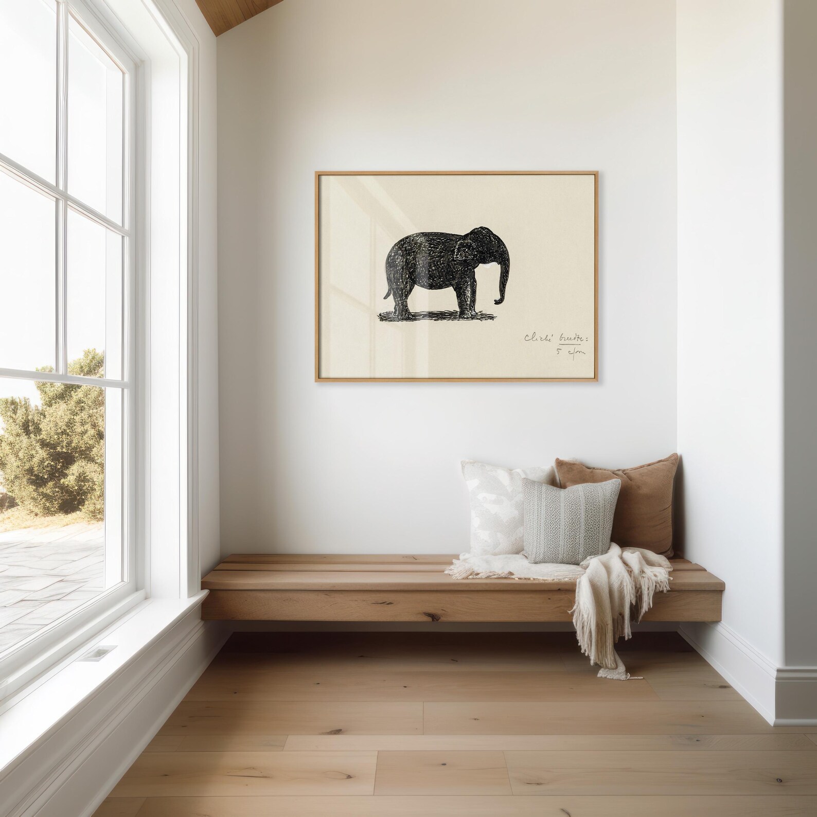Rustic Elephant Sketch Print: Vintage Farmhouse Decor (digital Download ...