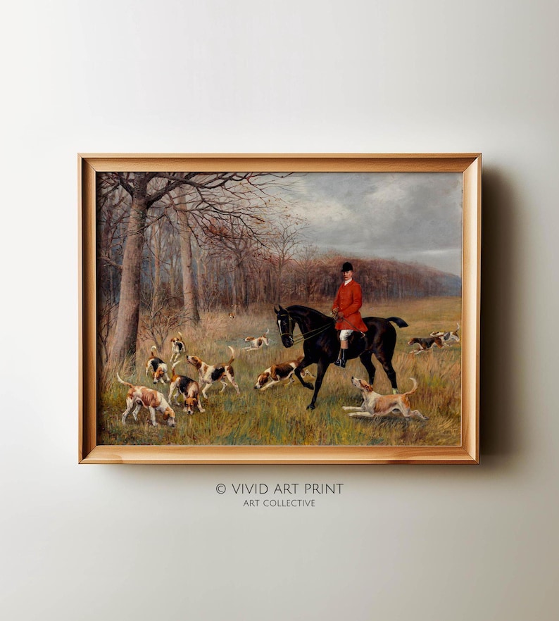 Vintage Fox Hunt PRINTABLE Wall Art | Classic Farmhouse Equestrian Fine ...