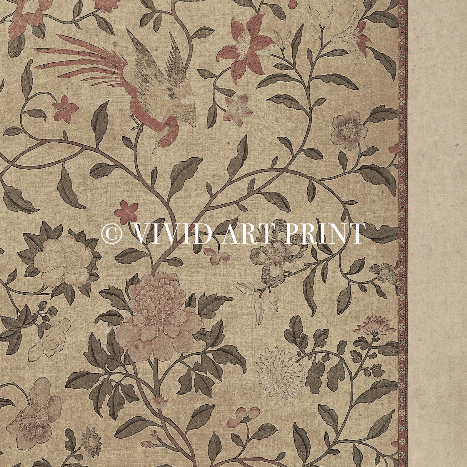 Vintage PRINTABLE Tapestry Pattern Antique Art floral Serenity Digital ...