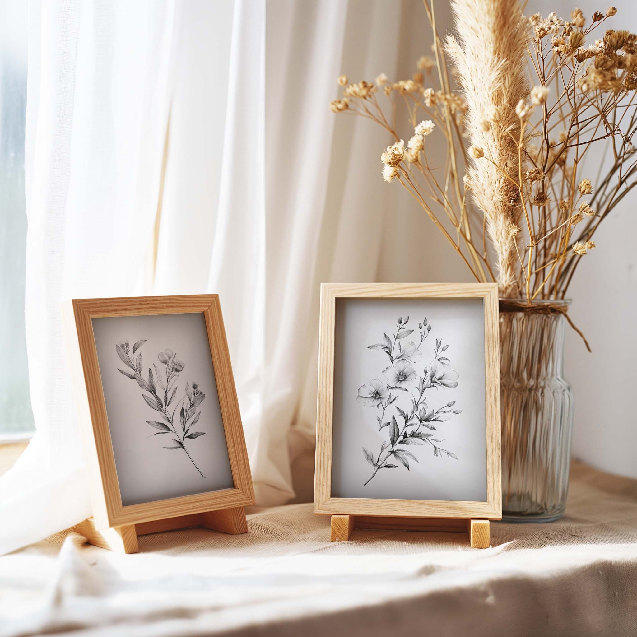 Delicate Flora Pencil Printable Art botanical Grace Downloadable ...