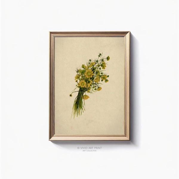 Botanical Antique Drawing Printable Art floral Elegy Minimal Flower ...