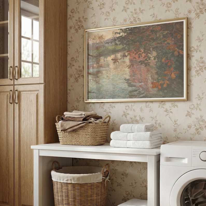 Vintage Autumn Riverside PRINTABLE Wall Art | Contemporary Cottagecore ...