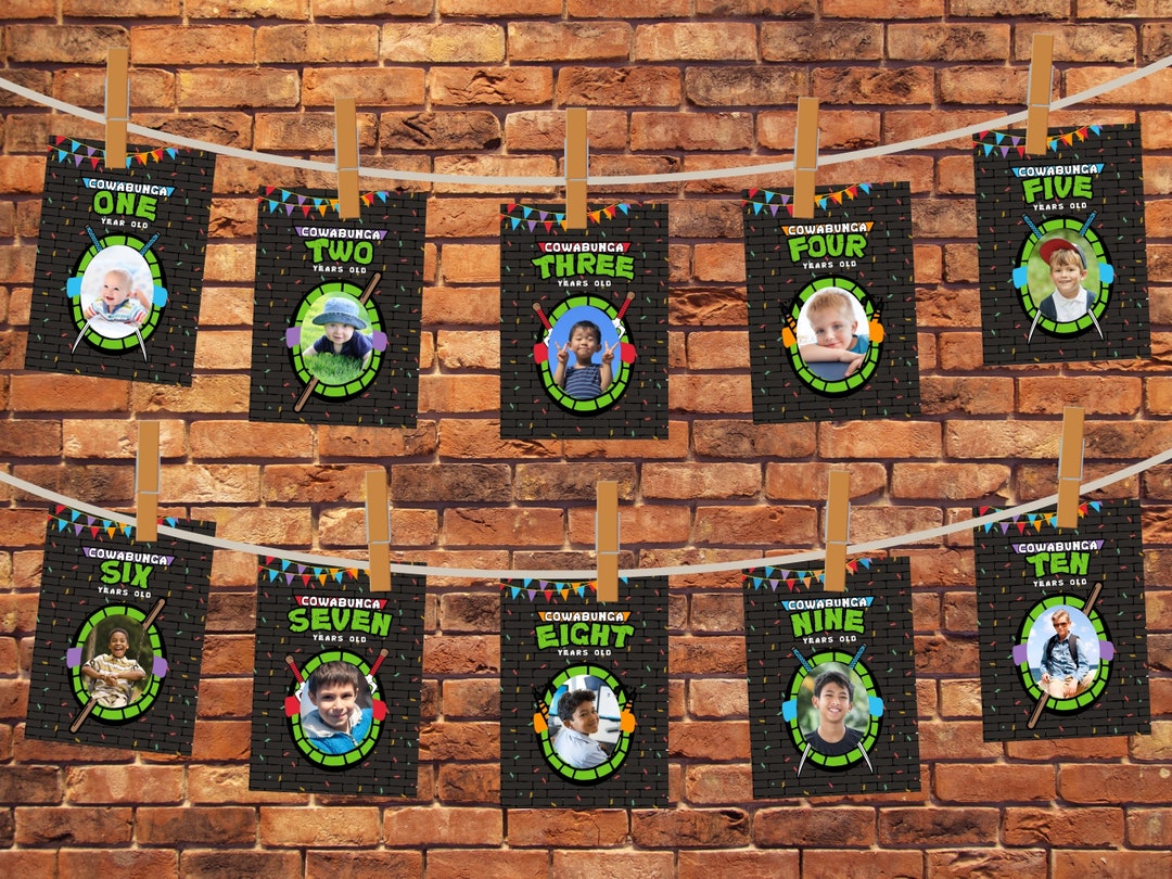 Ninja Shells Photo Banner, Birthday Display | Dark Brick Cowabunga ...