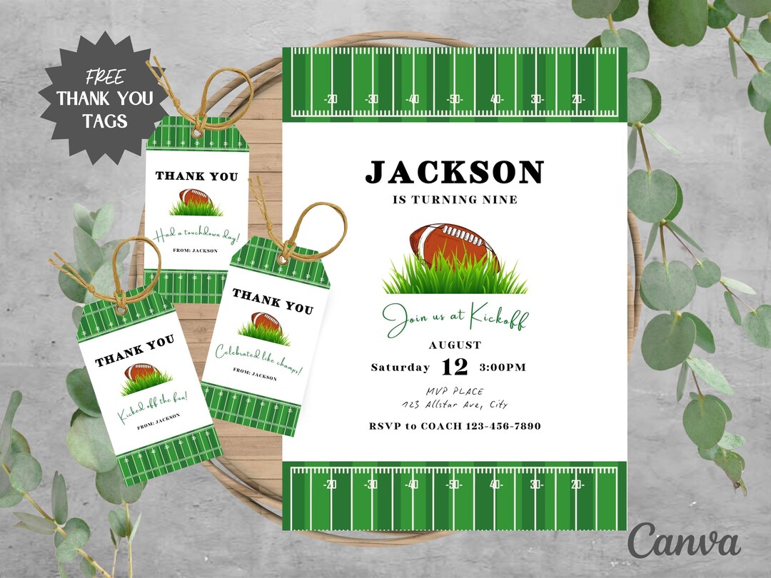 Football Birthday Invitation Football Birthday Invite Touchdown ...