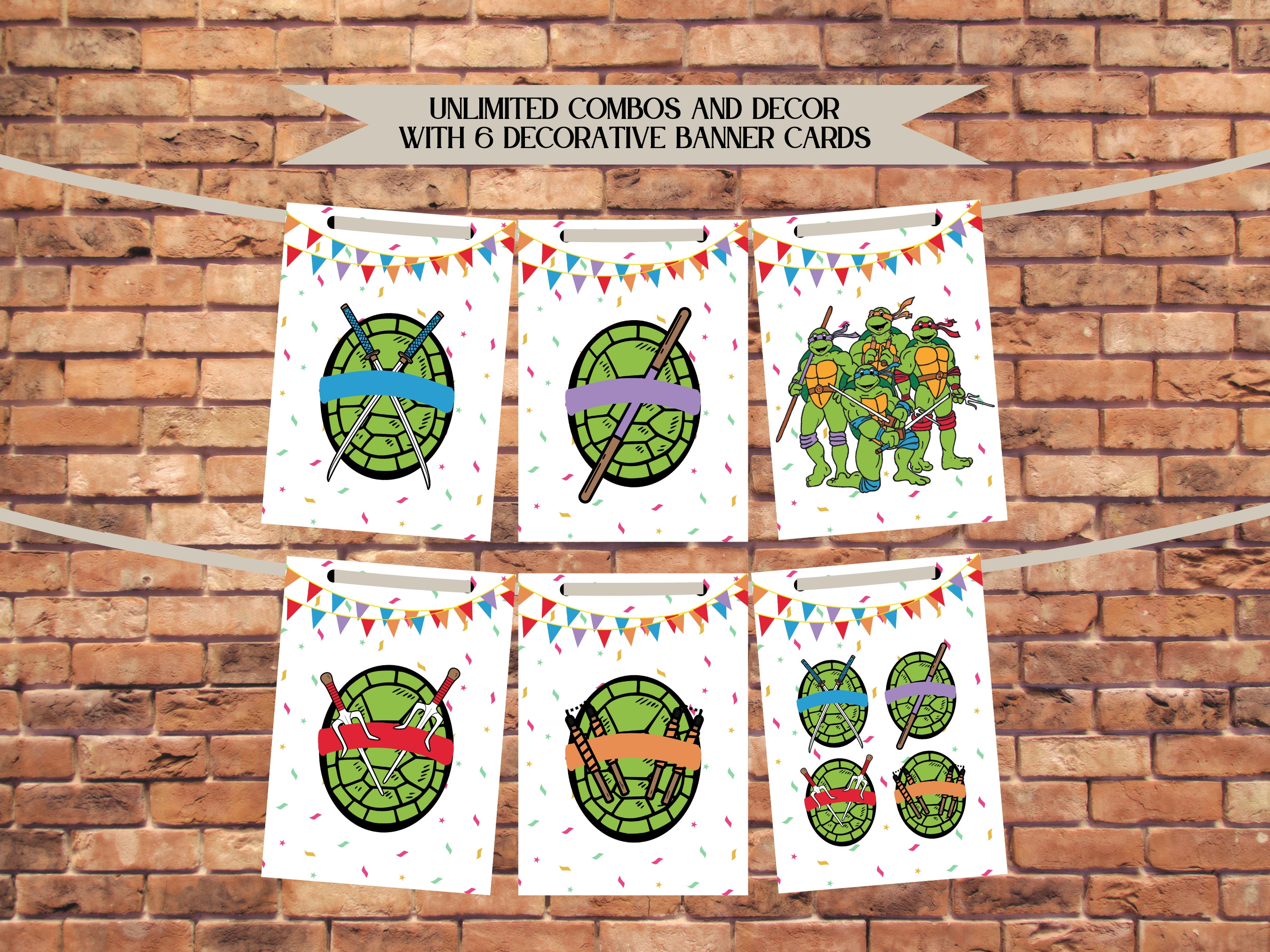 Ninja Happy Birthday Banner, Turtles Birthday Display | White Cowabunga ...