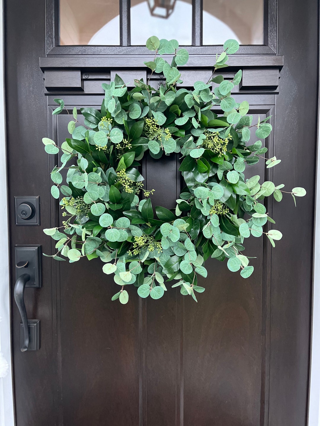 All Season Green Eucalyptus Front Door Wreath, Spring Greenery Wreath ...