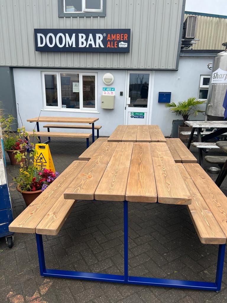 Rustic, Outdoor Slatted Picnic Table With Fixed Benches - Etsy UK