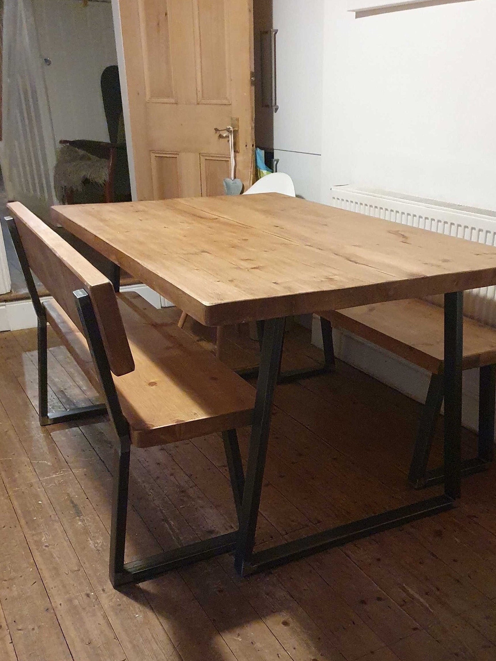 Rustic Industrial Handmade Dining Table - Etsy UK