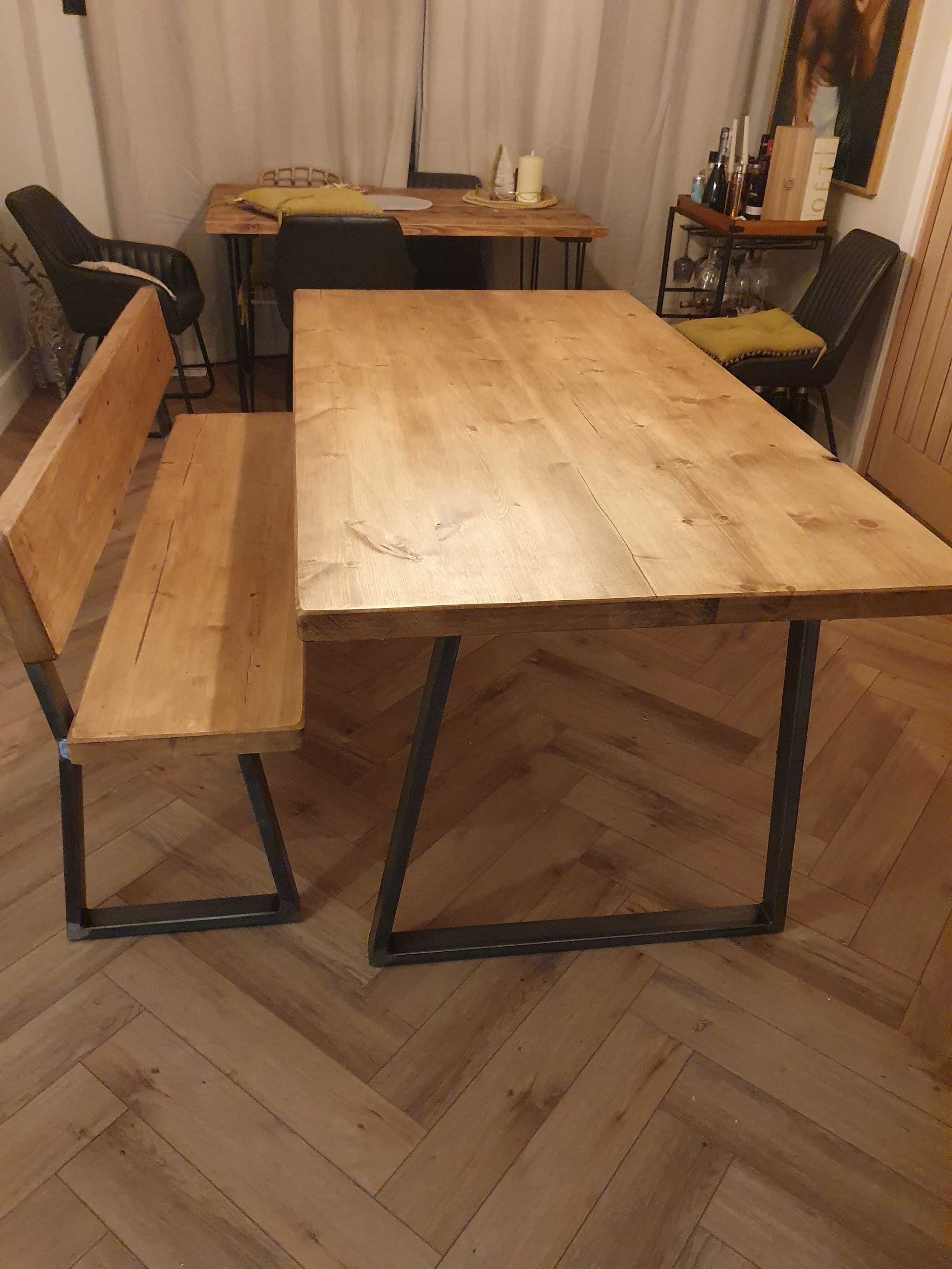Rustic Industrial Handmade Dining Table - Etsy UK