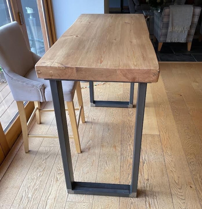 Chunky, Rustic and Industrial Breakfast Bar. - Etsy UK
