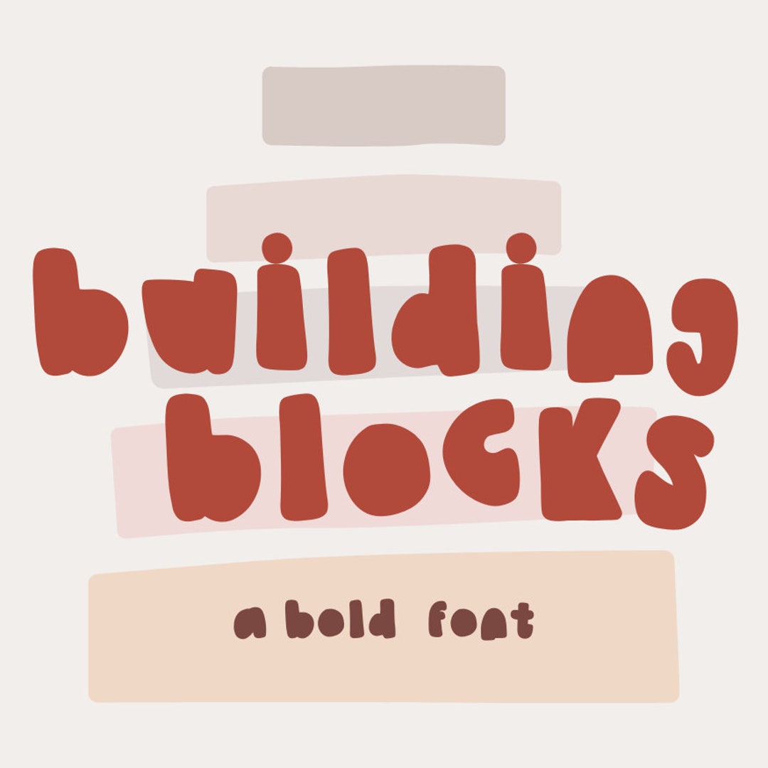BUILDING BLOCKS Font - Handwritten Font, Bold Fonts, Laser Cut Fonts ...