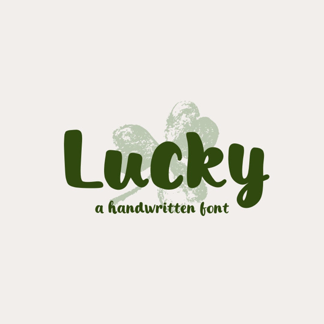 LUCKY Font Handwritten Font, Bold Fonts, Cricut Fonts, Laser Cut Fonts ...