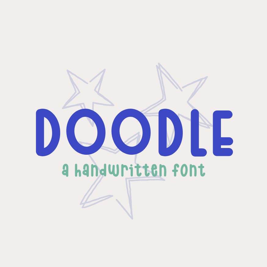DOODLE Font - Handwritten Font, Bold Fonts, Cricut Fonts, Laser Cut ...