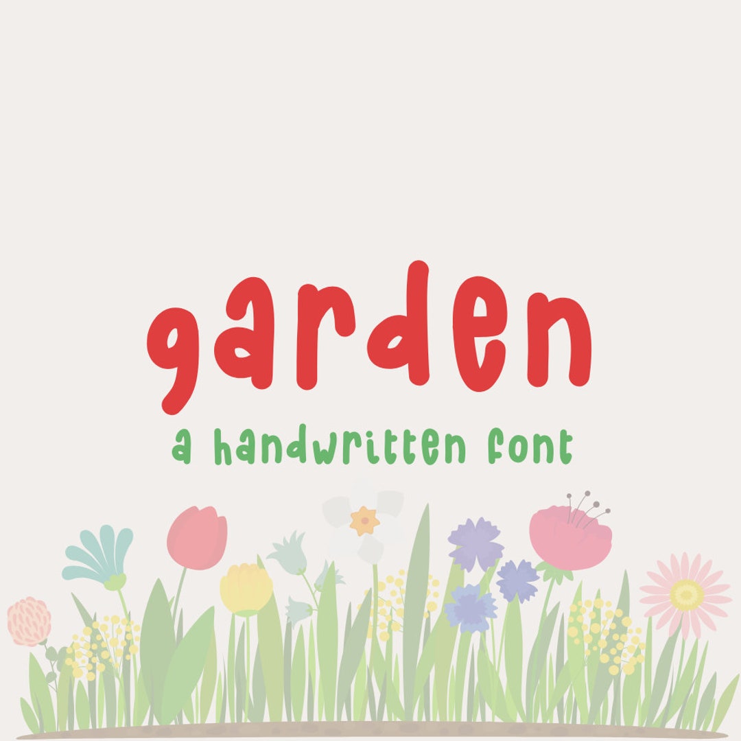 GARDEN Font - Handwritten Font, Bold Fonts, Cricut Fonts, Laser Cut ...