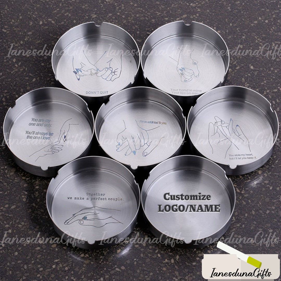Customize Your Ashtray With Namelogo, Metal Stainless Steel Silver ...