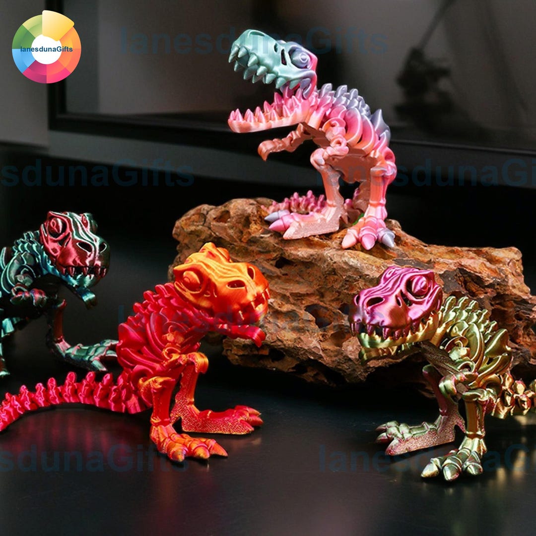 3D Printed Articulated Dinosaur, Flexible Fidget Toy, Desk Decoration ...